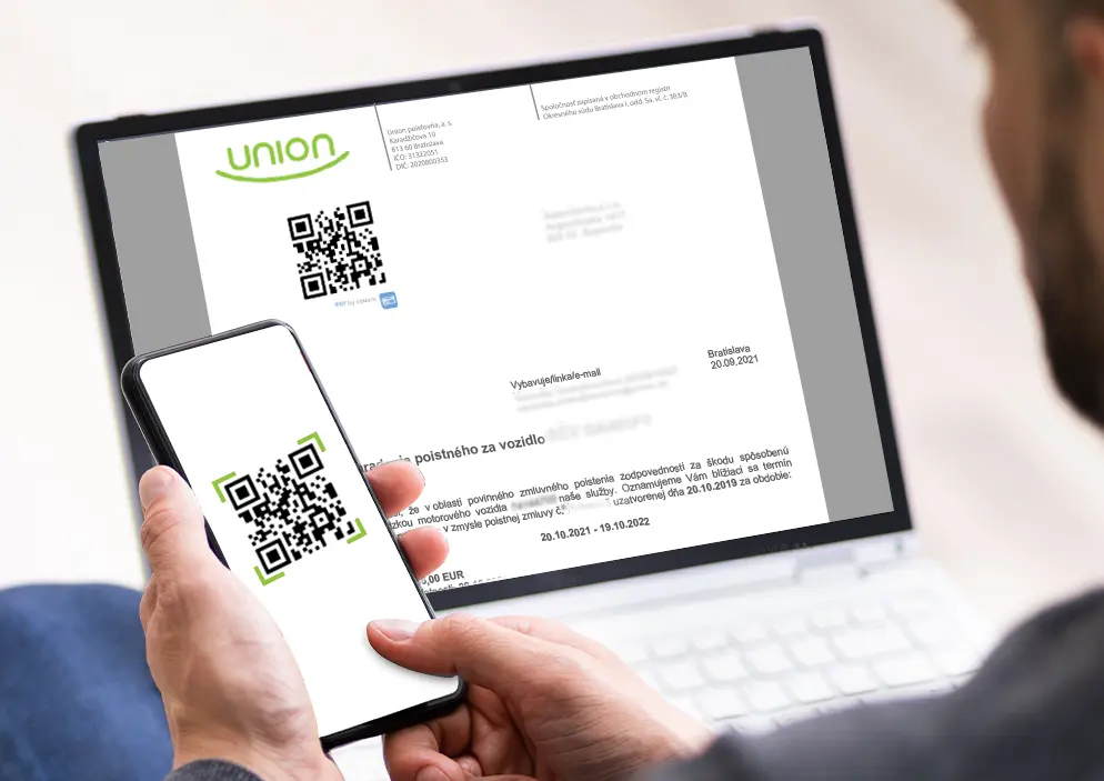 Platba QR kódom | Union.sk